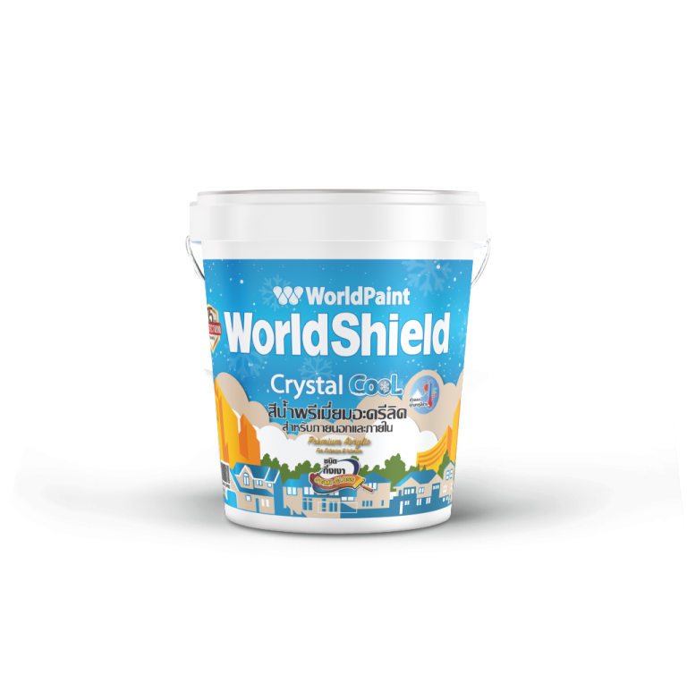 สีน้ำอะคริลิก เวิลด์ชิลด์ คริสตัลคูล (ชนิดกึ่งเงา) WorldShield Crystal Cool